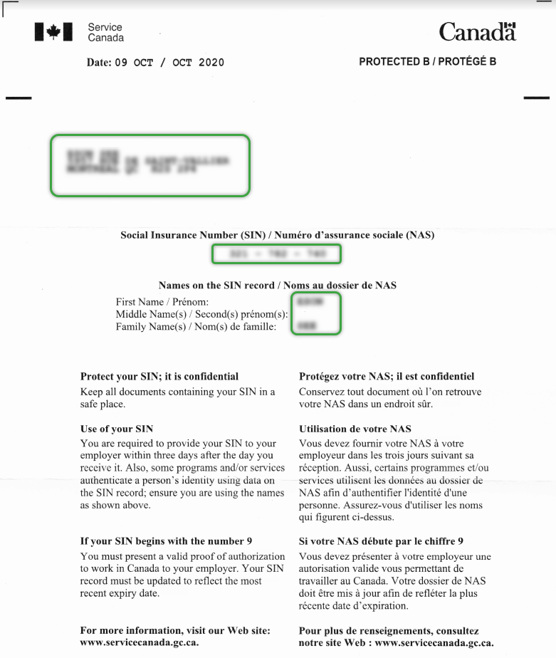 How to update an expired SIN
